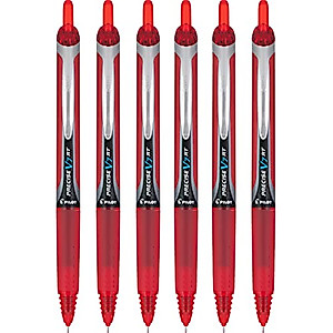 Pilot Precise V7 RT Retractable Rolling Ball Pens, Fine Point, Red Ink, 6 Pack