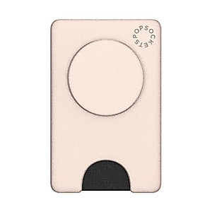 PopSockets Phone Wallet with Expanding Phone Grip, Phone Card Holder, Textured PopWallet - Shimmer Rose Gold