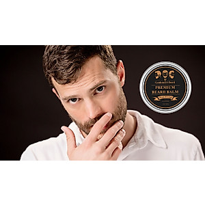 The Gentlemen's Premium Beard Balm - Fragrance Free - Leave-in Conditioner & Softener - All Natural - Styles, Strengthens, Thickens & Softens Promoting Healthier Beard & Mustache Growth