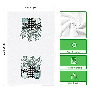Artoid Mode Plank Vase Eucalyptus Sweet Home Kitchen Towels Dish Towels, 18x26 Inch Seasonal Spring Summer Decoration Hand Towels Set of 2
