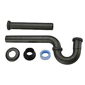 Orhemus Brass P Trap, 1 1/4 Bathroom Basin Sink Waste Trap Drain Kit with Flange and Slip Joint Extension Tube Drain Tailpiece, Adjustable Height, Oil Rubbed Bronze Finished