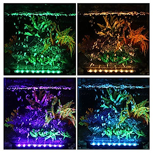 HCDMRE LED Air Bubble Light Aquarium Light Underwater Submersible Fish Tank Light Color Changing Making Oxygen Aquarium Tools,Us Plug,46cm/18.1"