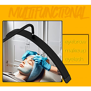 Hi_Friend Eyelash LED Floor Light, Half Moon Lamp for Lash Extension, Lighting for Beauty, Skincare, Lashes, Eyebrows, Filming Content Creation (Black)