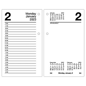 AT-A-GLANCE 2023 Daily Desk Calendar Refill, 3-1/2" x 6", Loose Leaf (E71750)