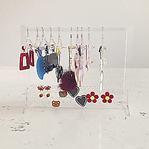 lemonadeus Cute Earring Rack Holder Coat Hangers Stand Unique Earring Closet Acrylic Earring Display Stand Earrings Organizer Ear Stud Holder (crystal clear)