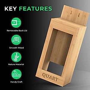 Magic Mill Ziplock Bag Organizer for Drawer | Bamboo Kitchen Storage Organization, Eco-Friendly Plastic Baggie Holder, Dispenser & Organizer for Ziploc Bags 4-PC