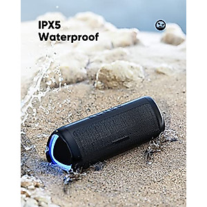 Bluetooth Speaker, IPX5 Waterproof Speaker with HD Sound, Up to 24H Playtime, TWS Pairing, BT5.3, Portable Wireless Speakers for Home/Party/Outdoor/Beach, Electronic Gadgets, Birthday Gift (Black)