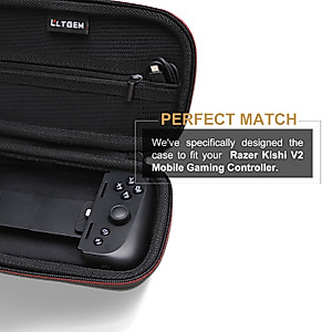 LTGEM EVA Hard Case Compatible with Razer Kishi V2 Mobile Gaming Controller / Kishi V2 Pro Mobile Gaming Controller (Black)