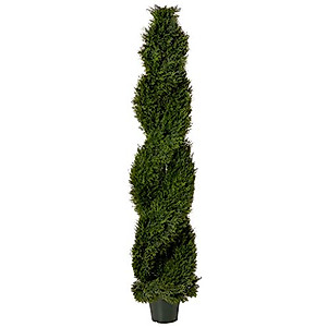 Nearly Natural Double Pond Cypress Spiral Topiary UV Resistant (Indoor/Outdoor)