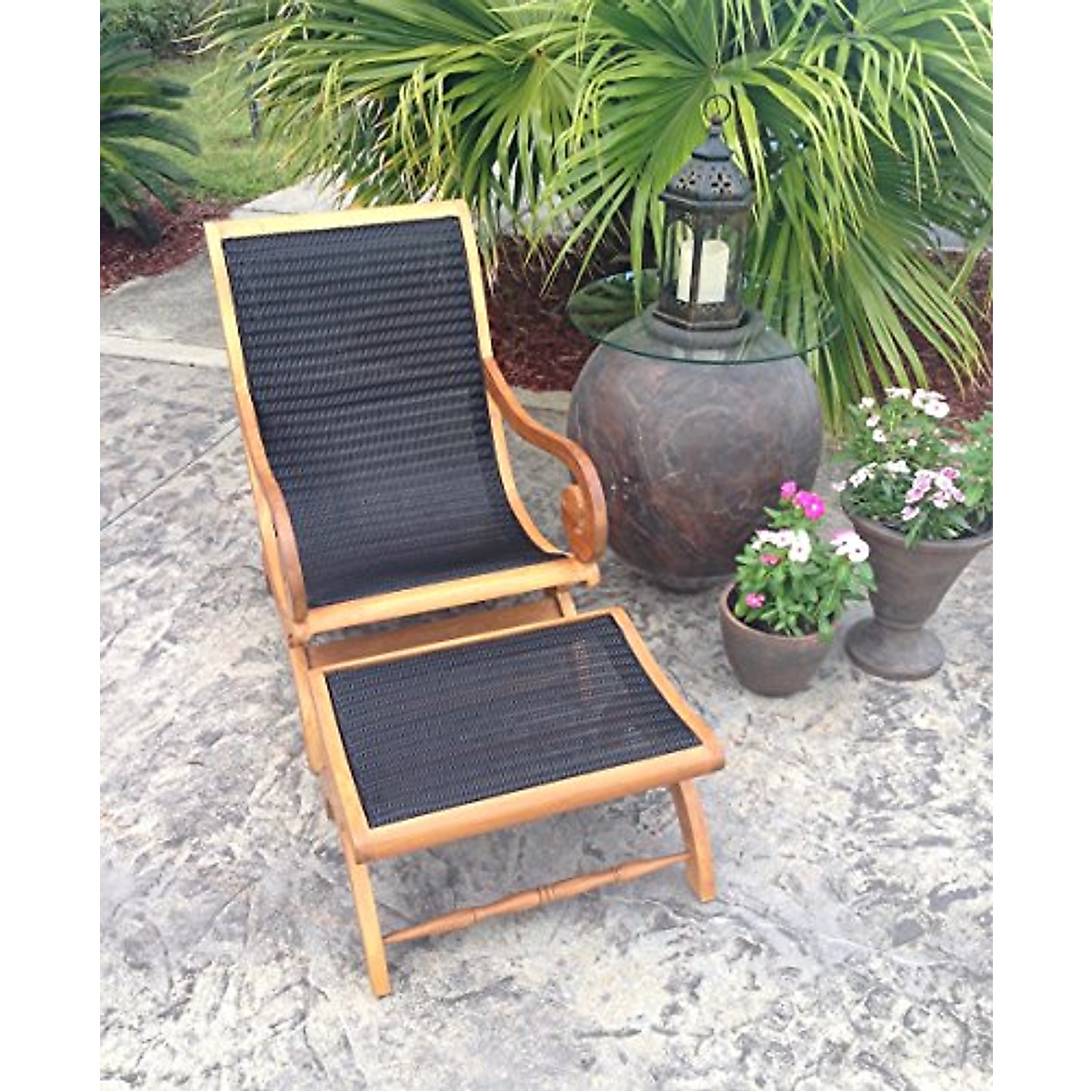 Kenya Teak Lazy Chair Incl. Footstool, Made from Solid A-Grade Teak Wood