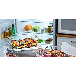 Ôcuisine 334S114 tempered borosilicate glass food storage rectangular, meal prep containers, oven cooking (without lids), BPA FREE, Made in france, Set of 4