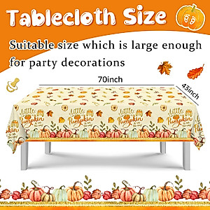Little Pumpkin Baby Shower Decorations 3Pcs Little Pumpkin is On The Way Tablecloths Fall Theme Disposable Plastic Rectangle Table Covers for Autumn Thanksgiving Boy Girl Baby Shower Party Supplies