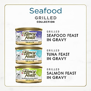 Purina Fancy Feast Grilled Wet Cat Food Seafood Collection in Wet Cat Food Variety Pack - (24) 3 oz. Cans
