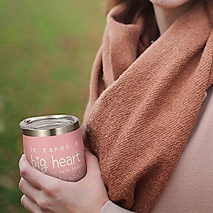 AOZITA Teacher Appreciation Gifts For Women Wine Tumbler - It Takes a Big Heart to Help Shape Little Minds - Teacher Gifts from Student - Pink, 12 oz