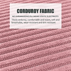 CONRUSER Chair Cushion for Dining Chairs, Non-Slip Kitchen Dining Chair Pads with Ties Corduroy Seat Cushions (Pink)