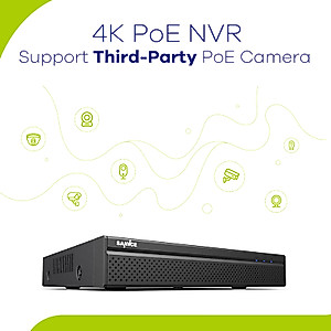 SANNCE 8CH 4K PoE Home Security Camera System, 4pcs Wired 3MP Outdoor PoE Cameras, 3MP 8-Channel NVR Security System with 1TB HDD for 24/7 Recording, Smart Playback, Instant Email Alert with Images