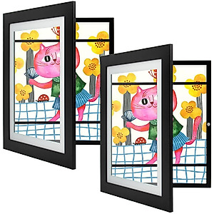 Golden State Art, 10x12.5 Kids Art Frames, Front-Opening, Great for Kids Drawings, Artworks, Children Art Projects, Schoolwork, Home or Office (Black, Set of 2)
