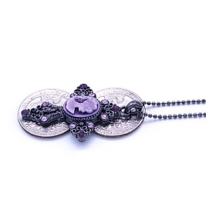 Soulbreezecollection Lavender Violet Purple Cameo Christian Cross Pendant Necklace Charm for Women