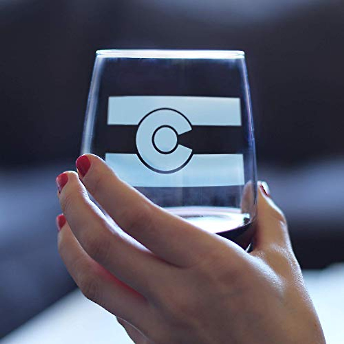 Colorado Flag - Stemless Wine Glass - Centennial State Themed Gift and Décor - Large 17 Ounce