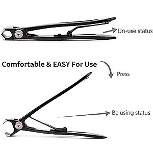 Nail Clippers 16mm Wide Large Jaw Opening for Thick Nail Stainless Steel Black Fingernail and Toenail Nipper Cutter Podiatry Trimmer Pedicure Manicure Kit