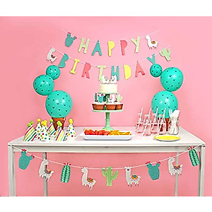 Llama and Cactus - Garland | Llama Bunting | Llama Party Decor | Room Decoration | Llama Party Decoration | Photo Prop | Fiesta