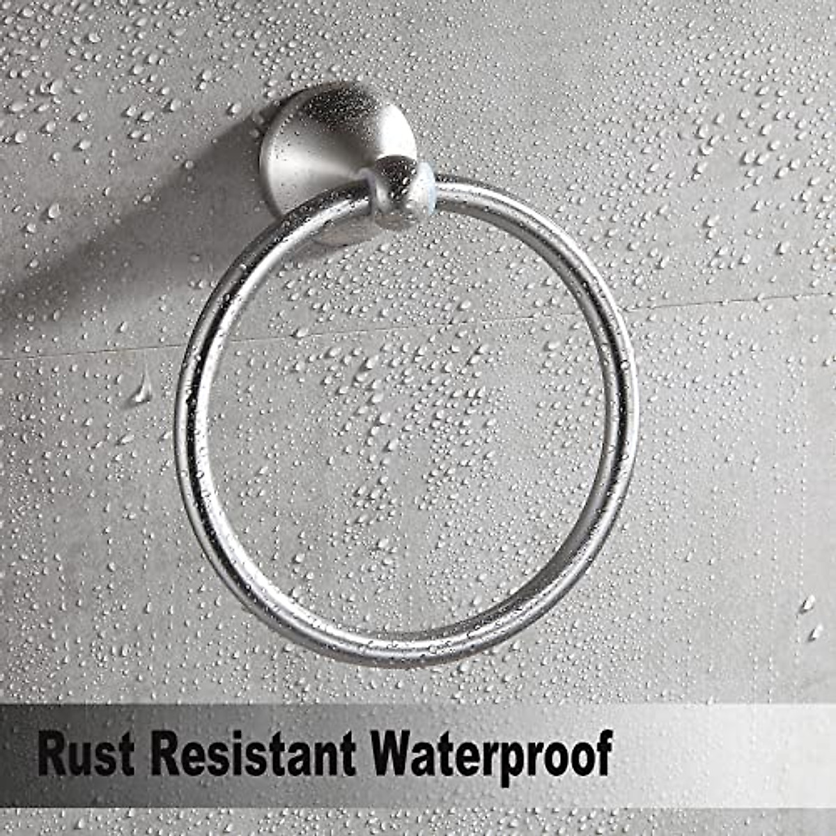 Orlif Bathroom Towel Ring，Metal Heavy Duty Metal Hand Towel Holder Round Bath Towel Holder Hangers with Wall Mount Hardware（2 Pack，Drill Needed） (Brushed Nickel)