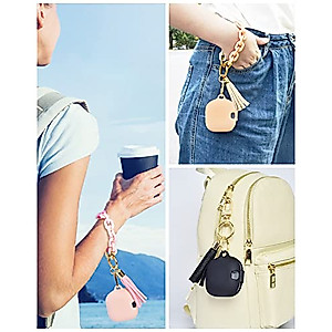 Beats Fit Pro Case with Keychain, ORATYFAN Silicone Shock-Absorbing Protector Cover for Apple Beats Fit Pro, Portable Protective Earbuds Case Accessories for Women Girls (Pink)