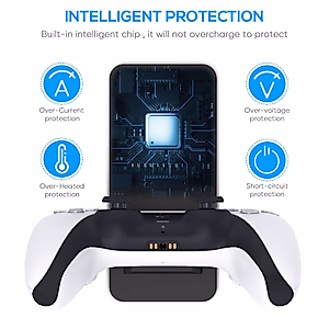 FASTSNAIL Charging Dock for PS5 Controller, Charging Station Charger Stand for PS5 Wireless Controller with Type-C Charging Cable
