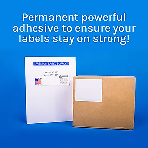 Premium Label Supply White Sticker FBA Labels – 4" x 3.33" – Laser/Inkjet Compatible – (6 Labels/Sheet), 25 Sheets - 150 Total Adhesive Labels