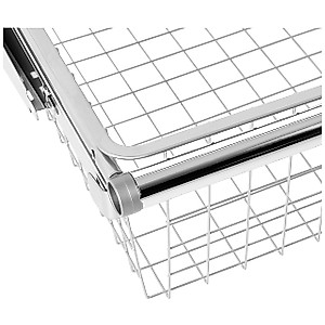 Rubbermaid Configurations Sliding Basket for Closet Drawer Organization, Sturdy Slide Out Basket, Titanium