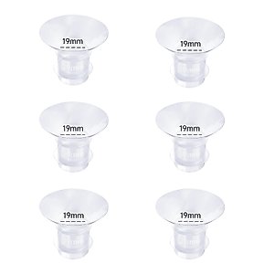 Aulecoo 6pcs Flange Insert 19mm,Compatible with Momcozy S12/S12pro/S9/S9pro/TSRETE/Spectra/Medela 24mm Breast Pump Shields/Flanges,Reduce 24mm Nipple Tunnel Down to 19mm