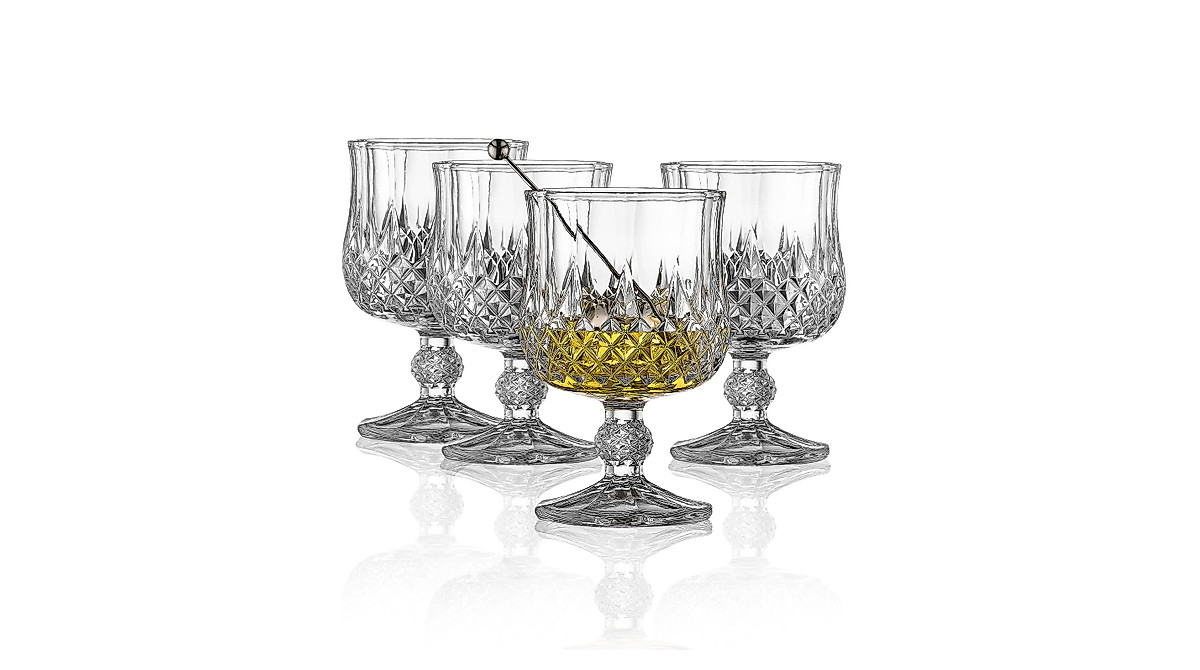 HUAHANGNA Brandy Snifter Set of 4 | Elegant Crystal Cocktail Glasses
