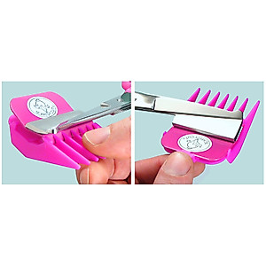 SCAREDY CUT Silent Pet Grooming Kit for Dog, Cat and All Pet Grooming - A Quiet Alternative to Electric Clippers for Sensitive Pets (Right-Handed Pink)