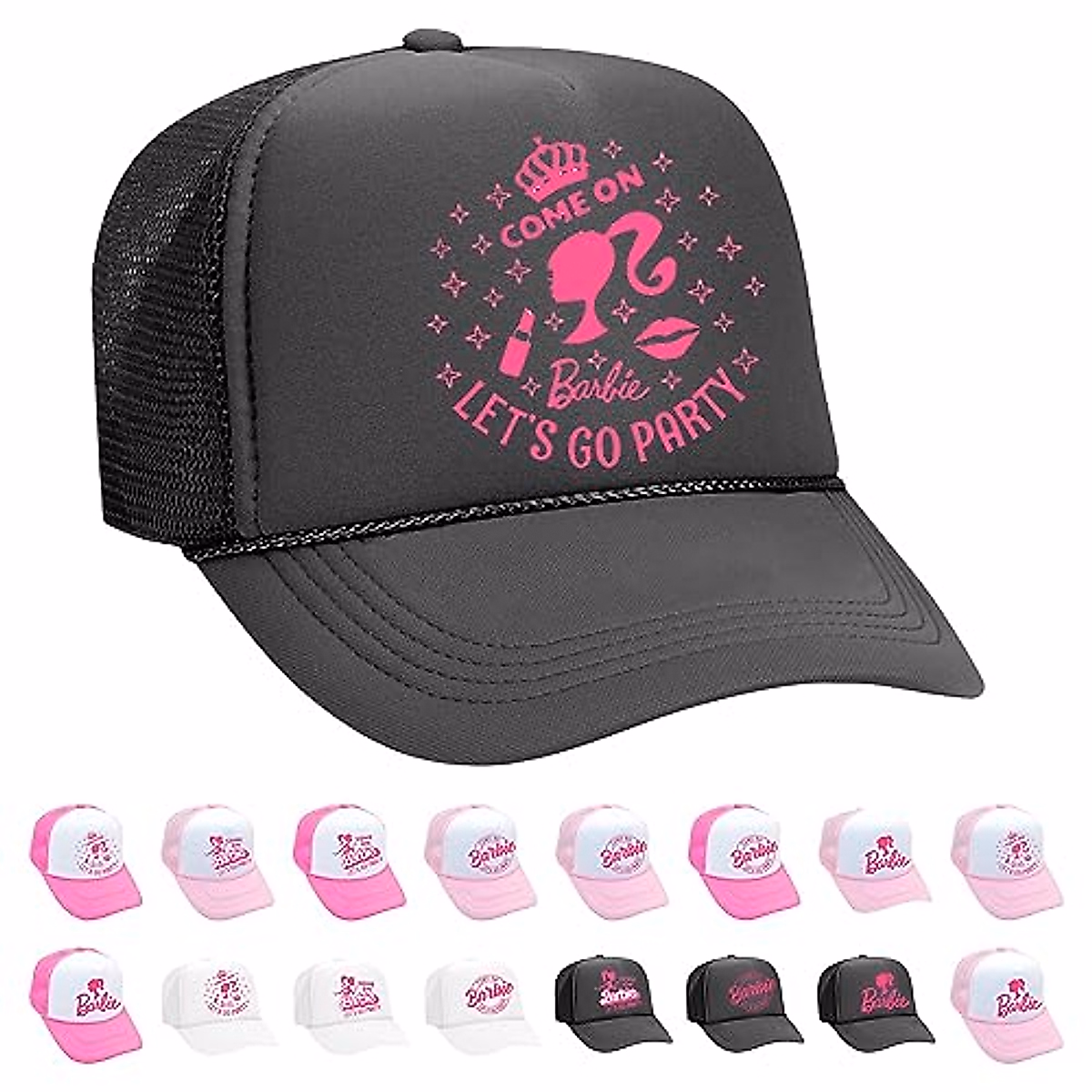 Girls Cap Movie Pink Trucker Hat Mesh Back Trucker Hat Outfit Accessory for Women and Adults