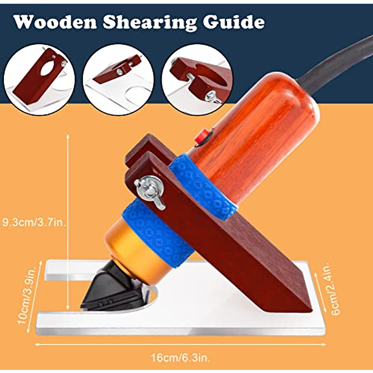 Carpet Trimmer with Shearing Guide Rug, Tufting Gun Rug Making Kit, Electric Speed Adjustable Rug Shears for Handmade Rug Clean Tufted Carpet Tufting Carving Tools Clippers