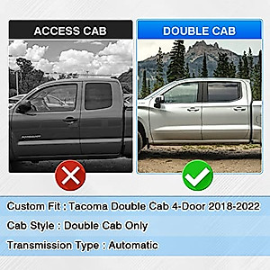 KUST Custom Fit Floor Mats for 2018-2023 Toyota Tacoma Double Cab (Only Auto) All Weather Floor Mats Liner 2 Row Full Set Liner TPE Black