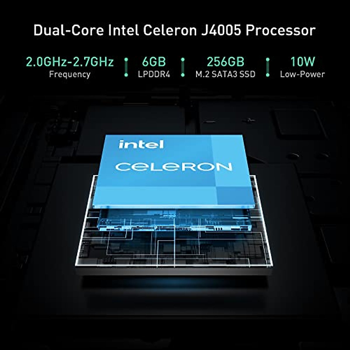 ECOHERO Newest Windows 11 Laptop, 6GB DDR4 RAM, 256GB SSD Storage, Intel Celeron J4005 Processor Up to 2.7GHz, 15.6-inch Full HD 1920x1080 Display Laptops Computers, Webcam, WiFi, Bluetooth