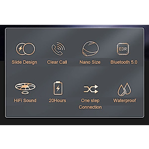 Xmenha White Invisible Earbuds Long Endurance Hours Playtime Mini Bluetooth Earbuds True Wireless Earbuds Stereo HiFi Music IPX5 Waterproof Noise-Cancelling Discreet with Wireless Charging Case