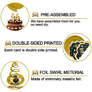 Tifeson 30th Birthday Decorations Hanging Swirls - 36 Pcs Dirty 30 Birthday Party Swirls - Happy 30th Birthday Party Decoration Supplies