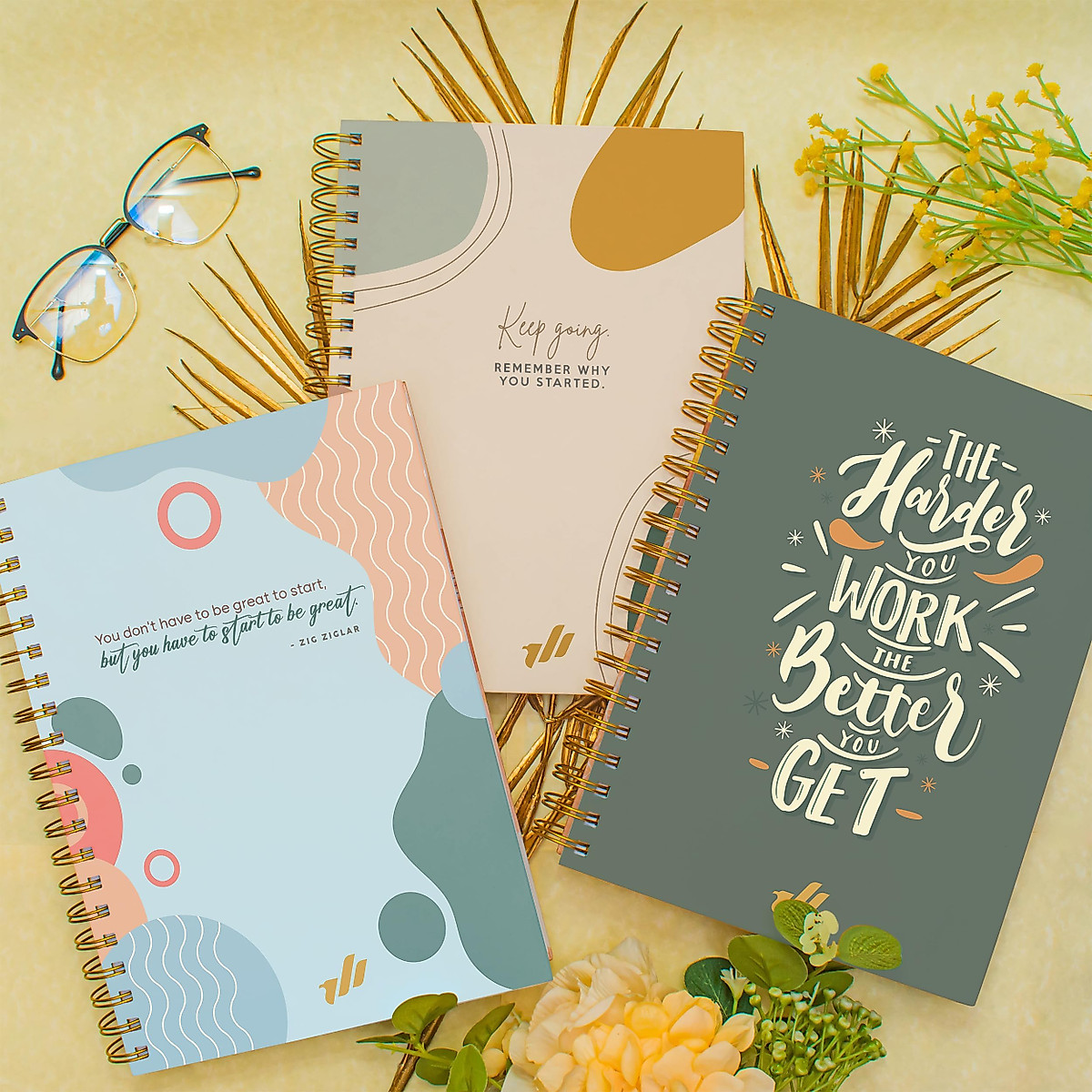 Only Zest Hardcover Spiral Journal, 10.25" x 7.25", 300 Pages Large College Ruled Notebook for Women, Ideal for Writing, Journaling, Note-Taking, Work, School