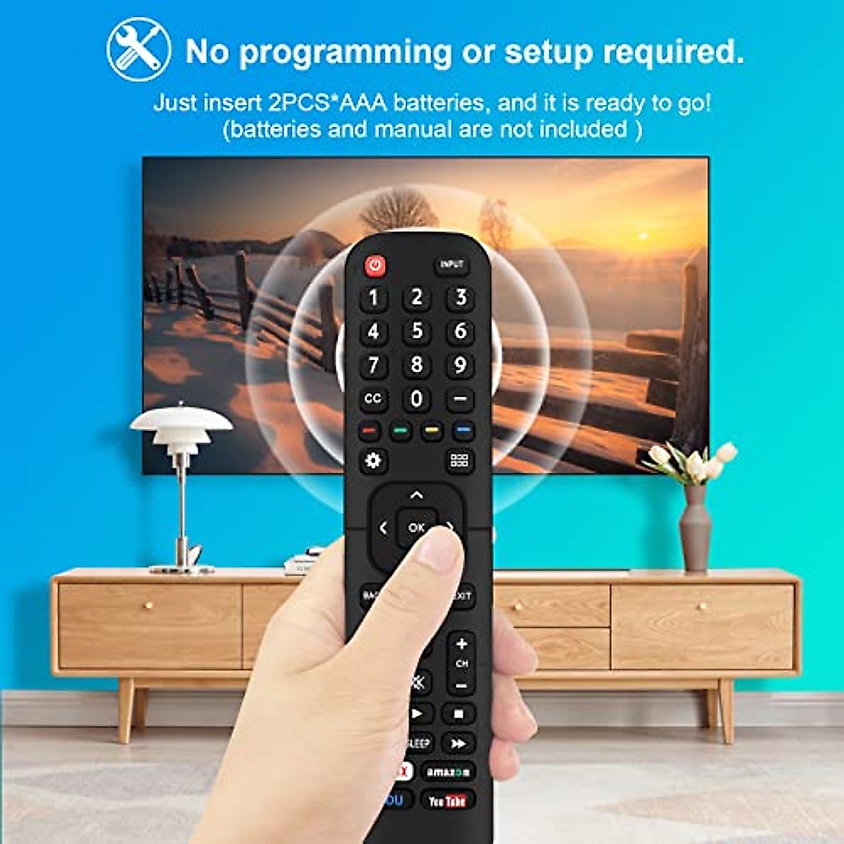 2PCS EN2A27 Replacement Remote Control Compatible with All Hisense 4K LED LCD HDTV UHD Smart TVs EN2A127H EN2A27HT EN2AN27H EN2AS27H EN2B27 EN2C27 EN2D27 EN2G27 EN33922A EN33924HS EN33925A