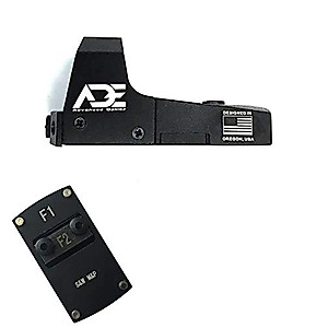 Ade Advanced Optics Mini RD3-006x Green Dot Reflex Sight + Optic Mounting Plate for SW Smith Wesson MP/MP 2.0 Shield SD9VE,SD40VE Pistol and Also a Standard Picatinny Mount