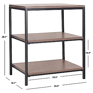 SAFAVIEH Home Collection Zeke Honey Natural 3-Tier Bookcase Storage Shelf Unit