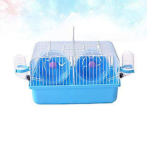 ULTECHNOVO Delicate Hamster Dating cage Two Mice Fighting Isolation Cage for Pet Blue Small Animal Den