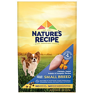 Nature Reciipe Small Breed Grain Free Chicken, Sweet Potato & Pumpkin Recipe, Dry Dog Food, Complete and Balanced Nutrition, 12 lb.