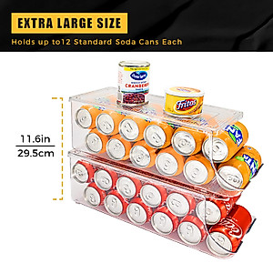 SCAVATA 4 Pack Soda Can Organizer for Refrigerator