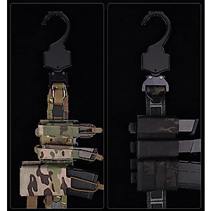 Tactical Belt Hanger Closet Belt Organizer Belt Holder, Belt Storage for Men or Women Best Way to Hang Quick Release Buckle Belts (Black 2pc)