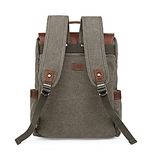 TSD Brand Valley Hill Canvas Backpack (Olive)