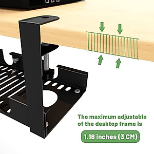Under Desk Cable Management Tray - Cord Organizer for Desk, with Clamp Mount System for Wire Management for Office and Home, No Need to Drill Holes