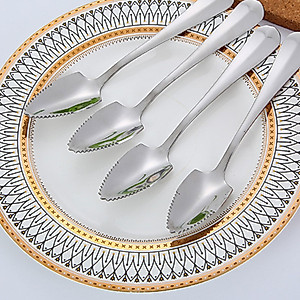 Stainless Steel Grapefruit Spoon For Citrus Fruit Watermelon Dessert Spoon Serrated Edge Ice Cream Dessert Spoon Kitchen Coffee Spoon